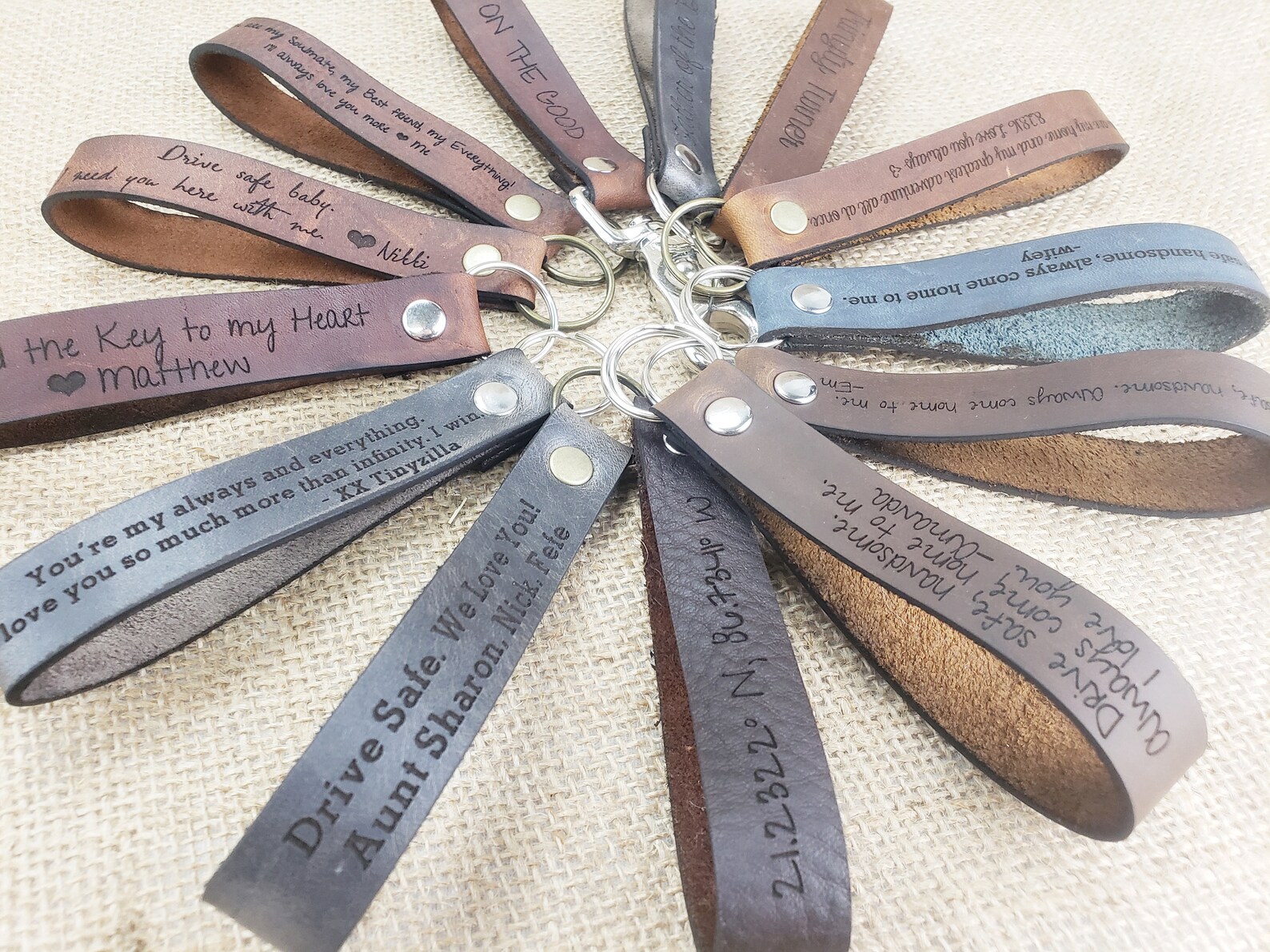 Personalized Leather Key Fob Custom Keychain Personalized | Etsy