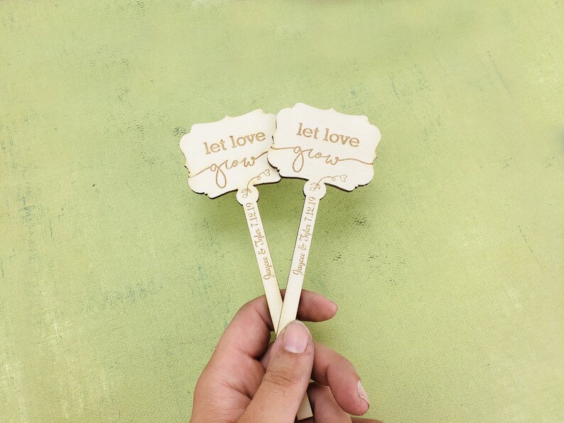 Let Love Grow Succulent Stake Wedding Favor Plant Tag Flag Tag - Etsy