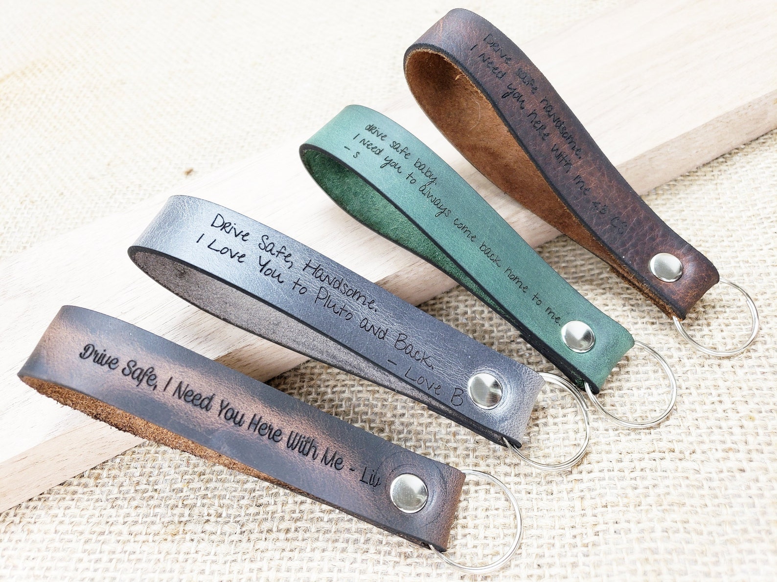 Custom Leather Keychain Personalized Leather Engraved Key | Etsy