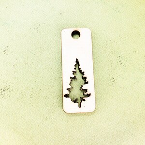 Tree Cut Out Wood Charm Jewelry Making Pine Trees West Coast Gift Tags ...