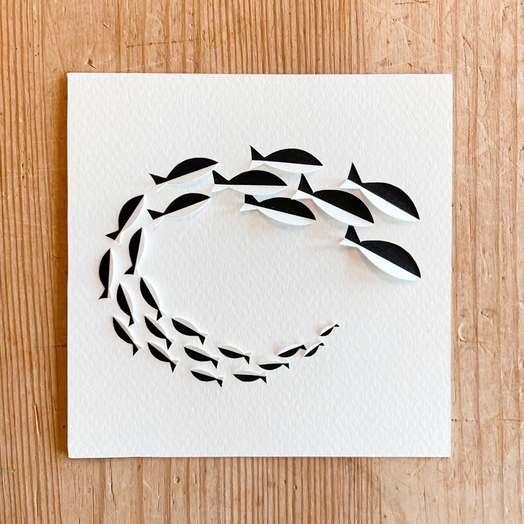 Ocean Fish Papercut Design Printable PDF, JPG, SVG for Cutting Machines ...