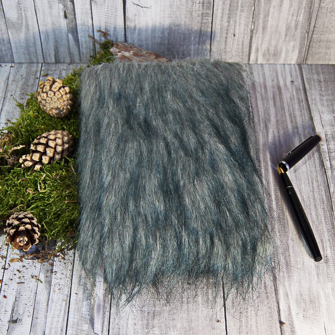 A5 Journal Inspired by Lone Wolf, Handmade Faux Fur Notebook, Blank ...