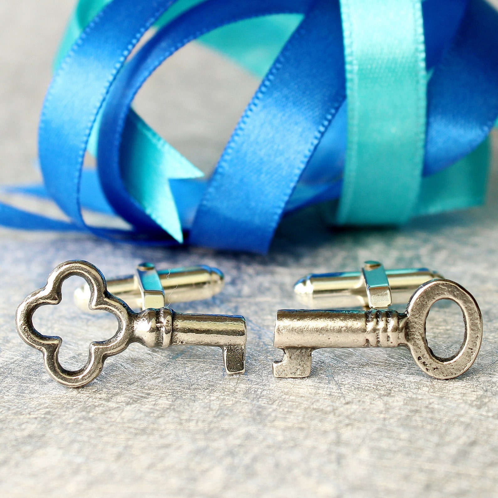 Handmade Solid Sterling Silver Key Cufflinks Mismatched Keys - Etsy