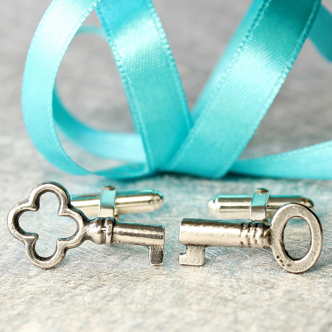 Handmade Solid Sterling Silver Key Cufflinks Mismatched Keys - Etsy