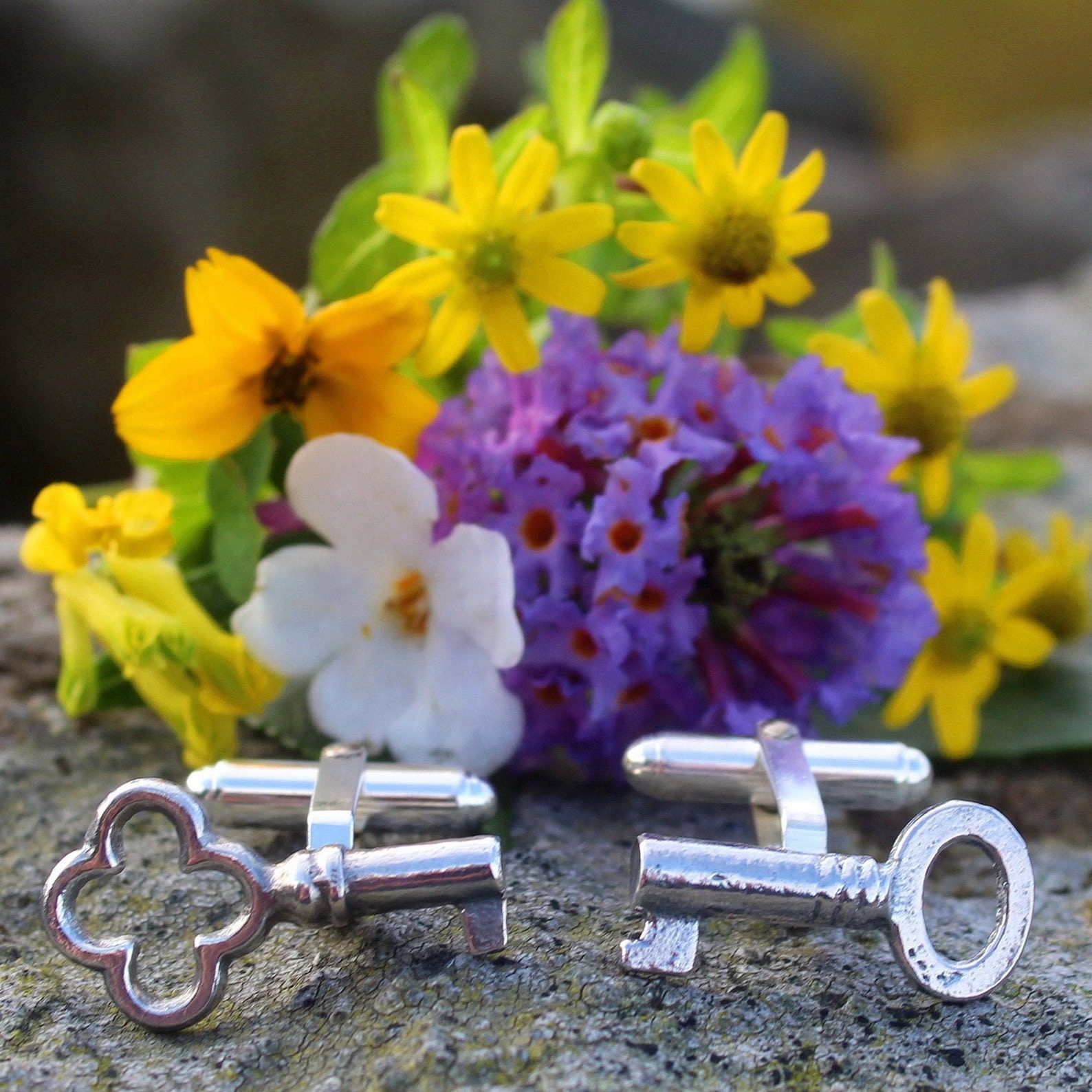 Handmade Solid Sterling Silver Key Cufflinks Mismatched Keys - Etsy