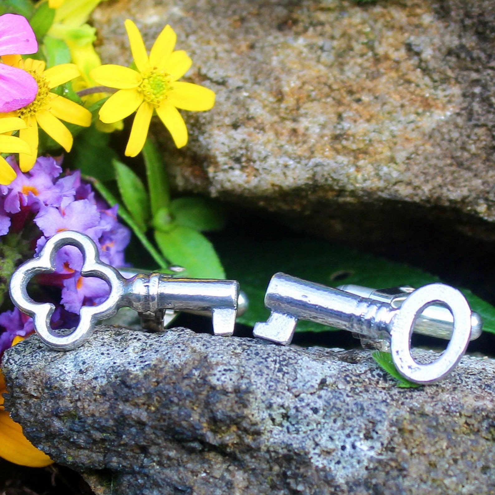 Handmade Solid Sterling Silver Key Cufflinks Mismatched Keys - Etsy
