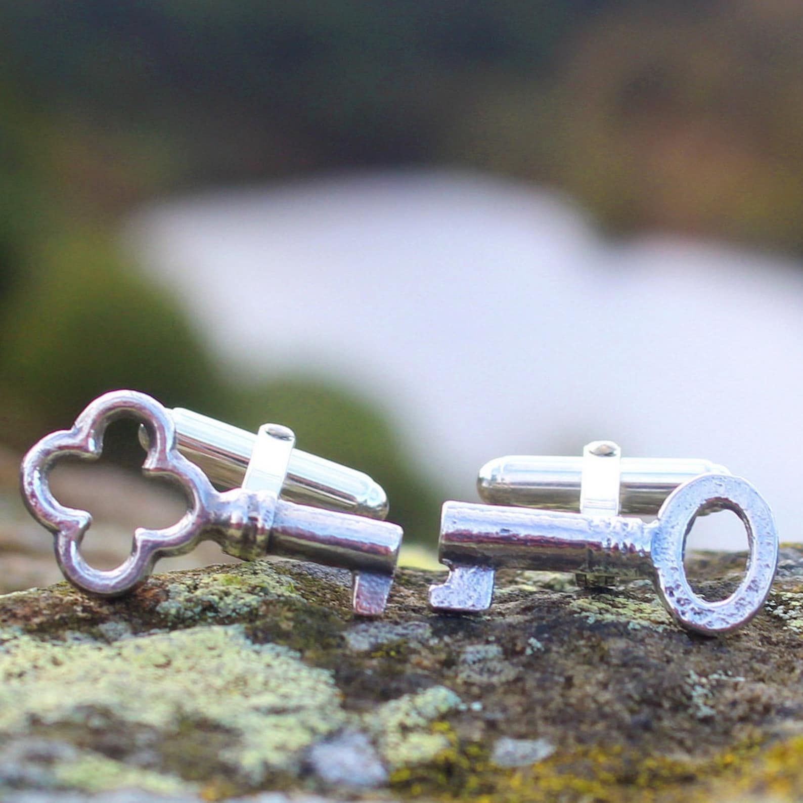Handmade Solid Sterling Silver Key Cufflinks Mismatched Keys - Etsy