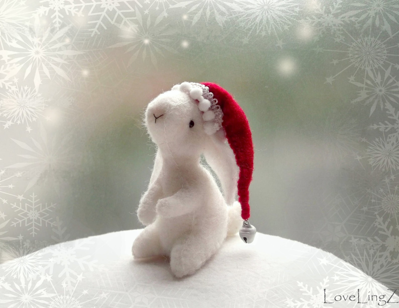 Santa Bunny White Felt Rabbit Elven Fairy Christmas Hat - Etsy