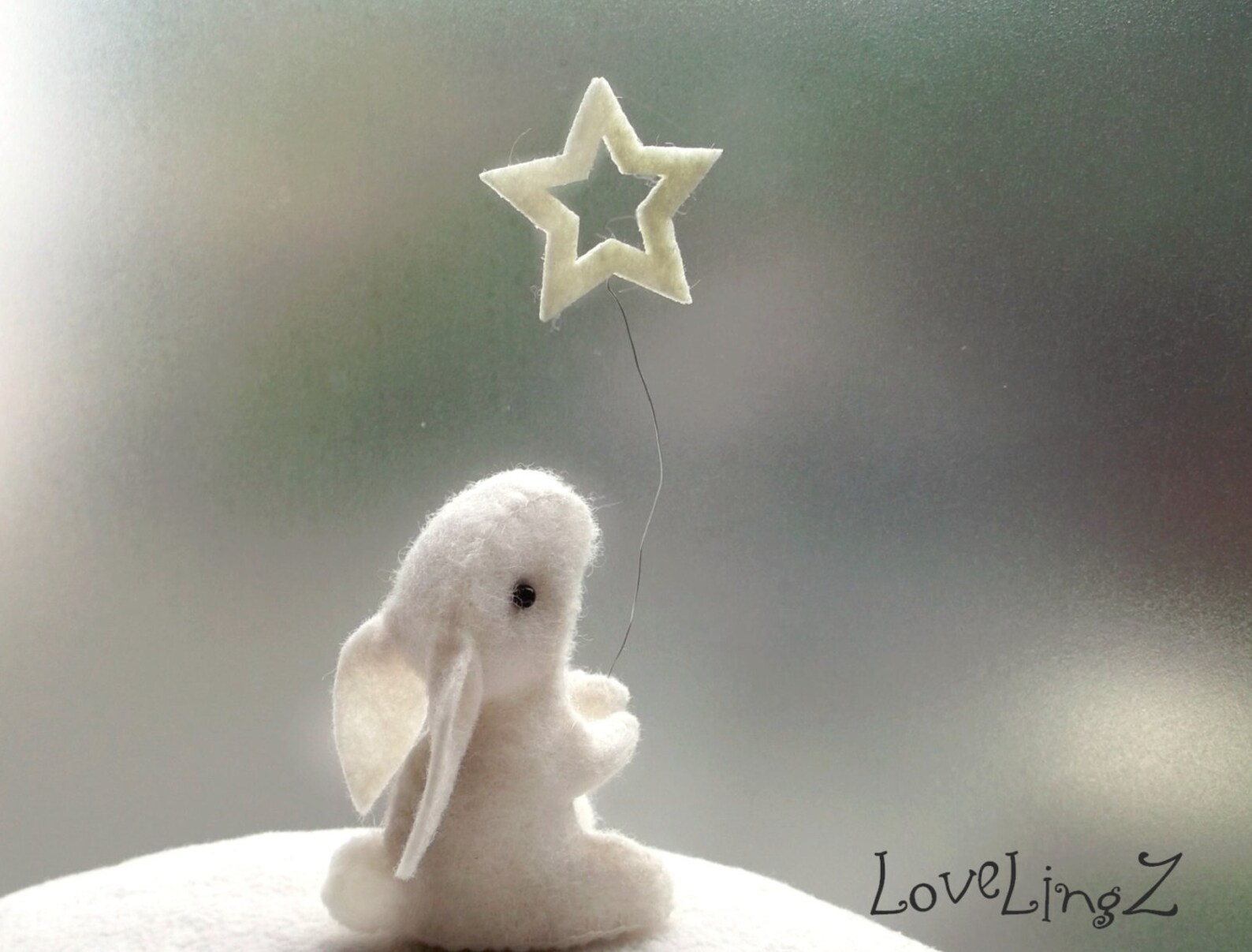 Peace Bunny Felt Mini Rabbit With Star of Hope Made to | Etsy