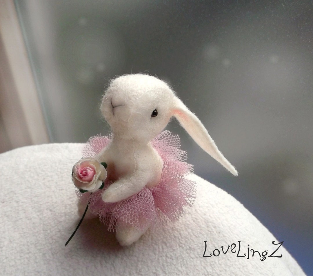 Ballet Bunny With Cute Tutu in Gift Box, Felt Mini Deco Dancer, Artist ...