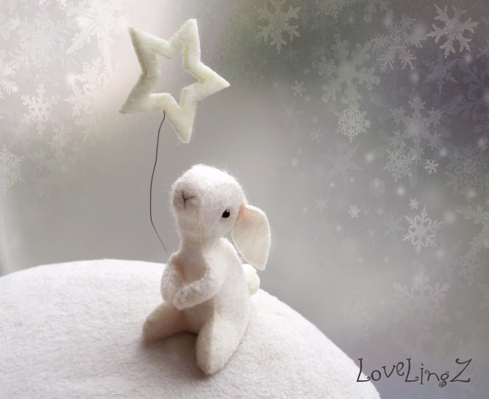 Peace Bunny Felt Mini Rabbit With Star of Hope Made to | Etsy