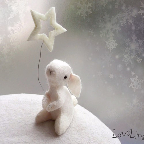 Peace Bunny Felt Mini Rabbit With Star of Hope Made to - Etsy