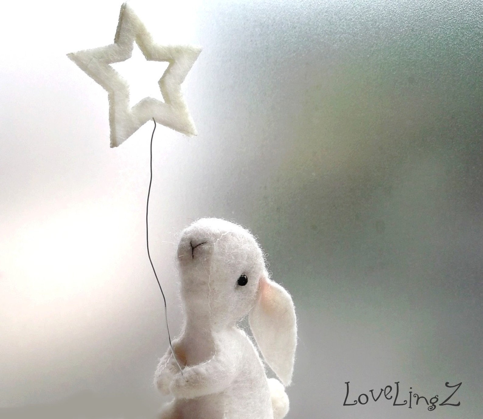 Peace Bunny Felt Mini Rabbit With Star of Hope Made to | Etsy