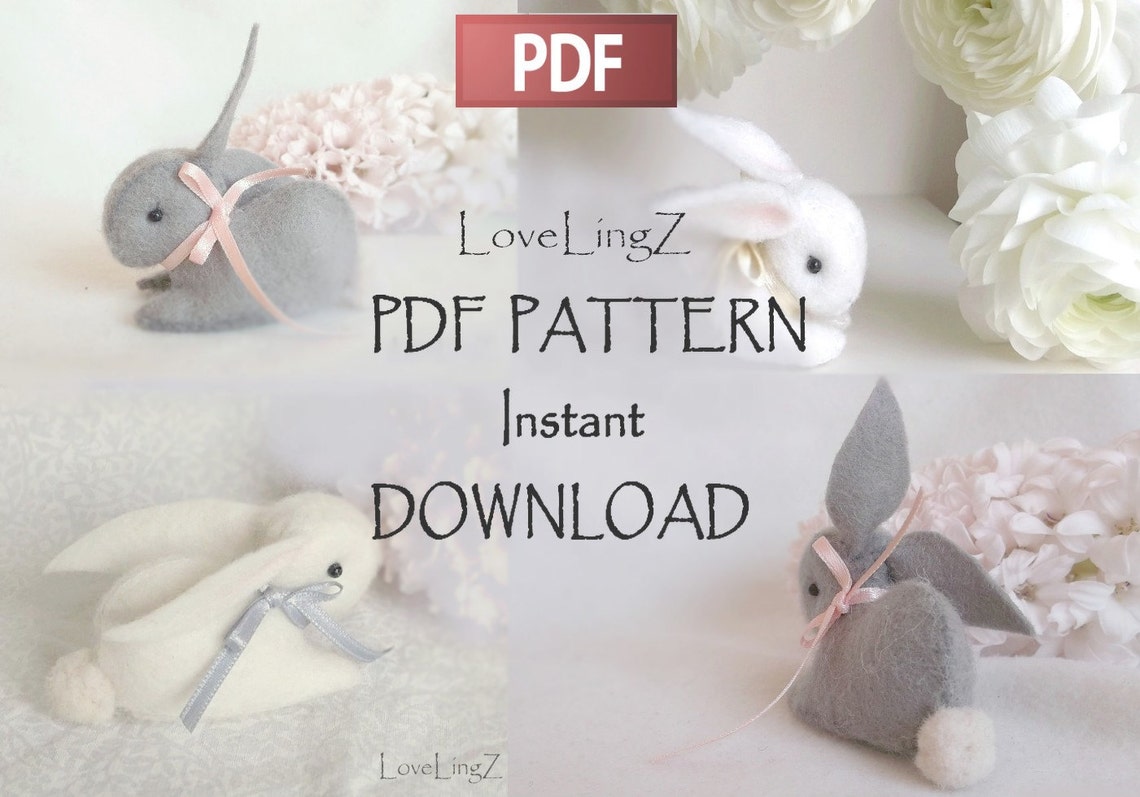 Bunny Pattern and Easy Tutorial Lovelingz Cute Rabbit Instant - Etsy