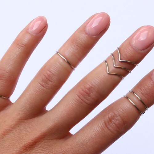 Rose Gold Knuckle Rings// Midi Ring Stacking Ring Band - Etsy