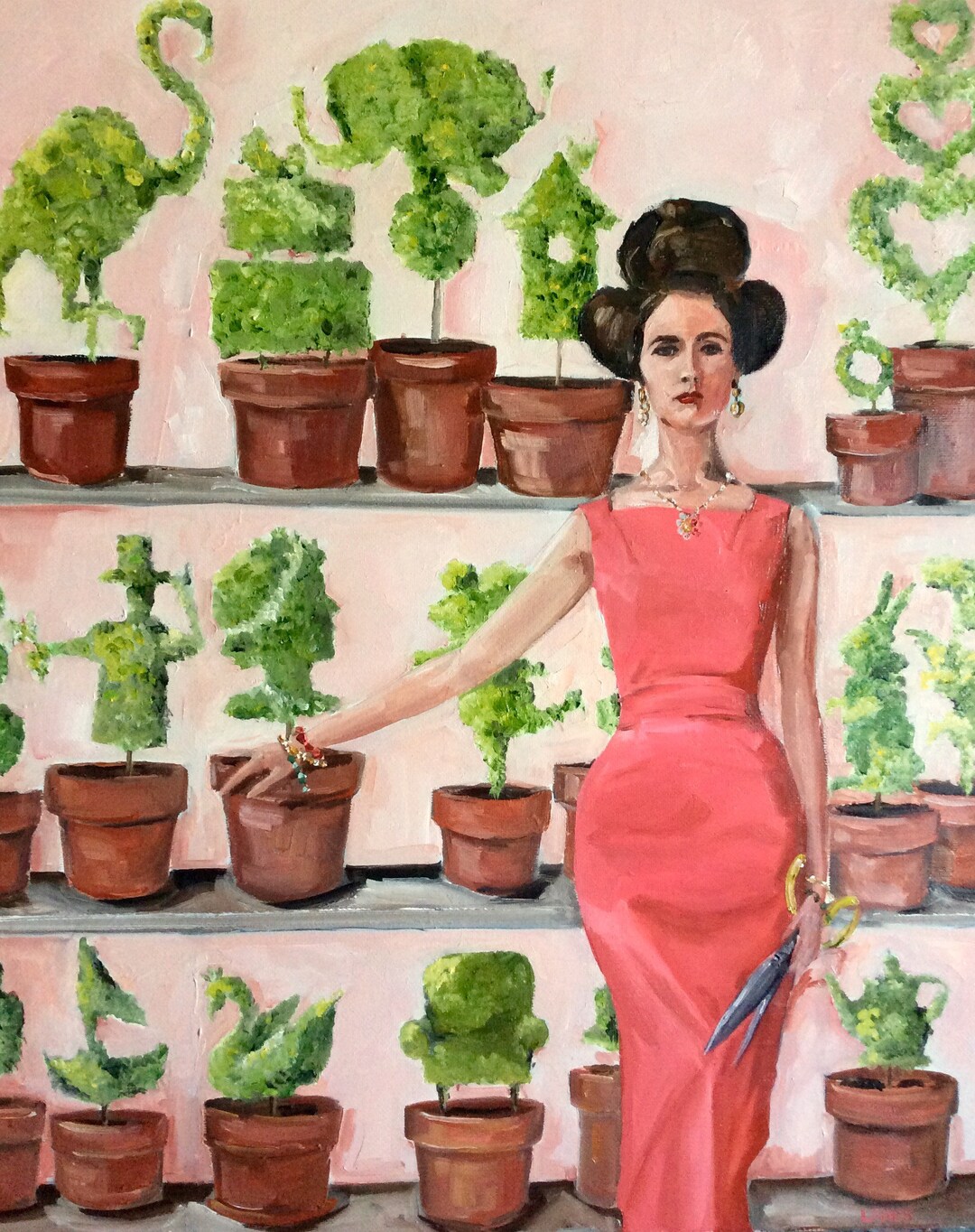 Topiary Girl Fine Art Print Etsy