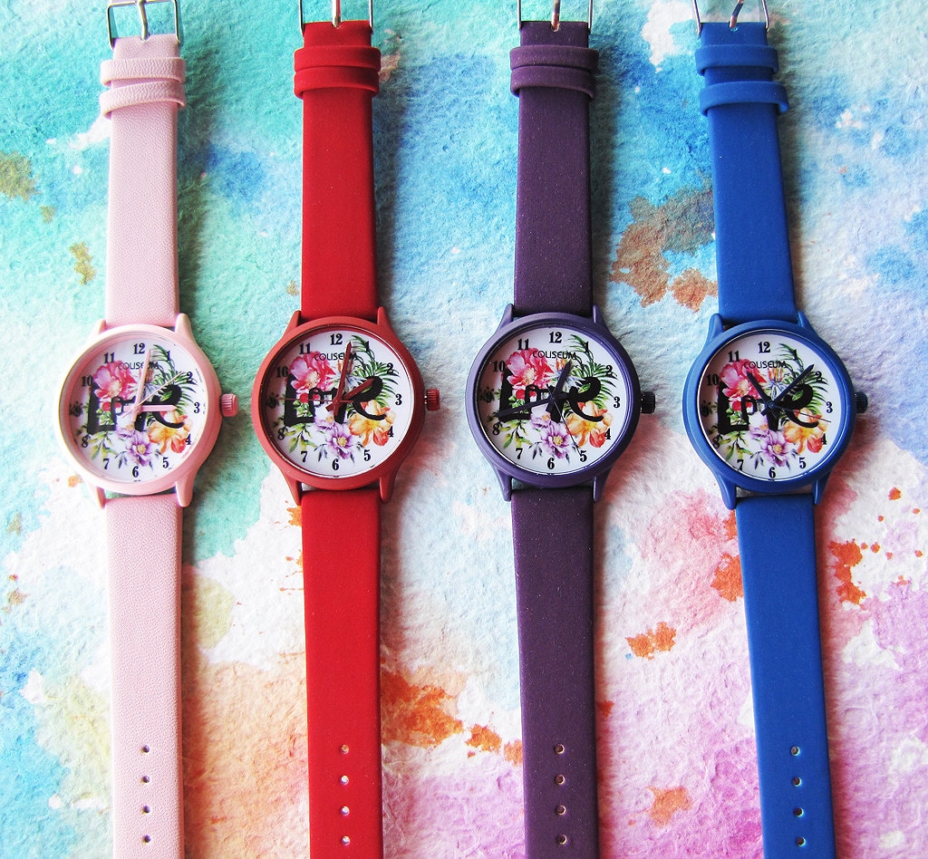 Envío rápido gratis - Reloj de impresión de amor - Reloj de pulsera ...