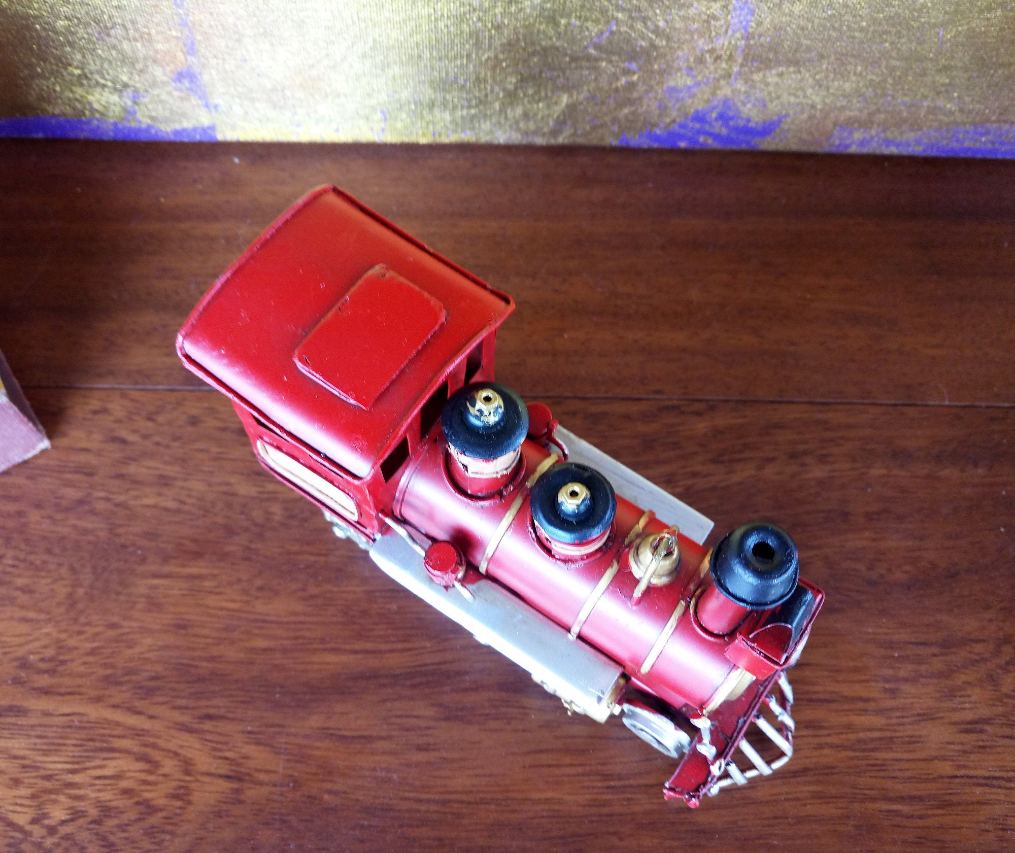 Red Metal Locomotive Model – Vintage Train Desk Decor - Etsy