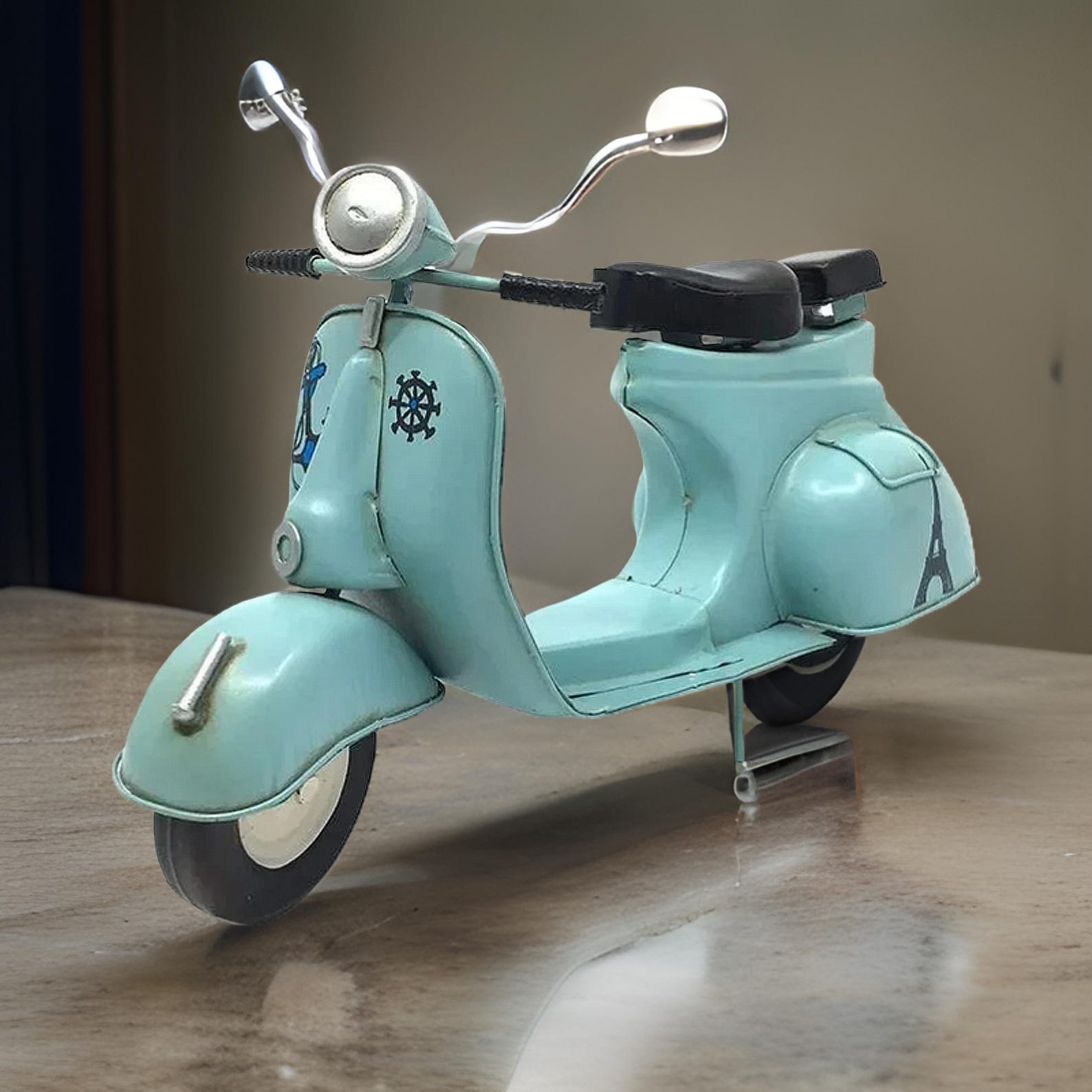 Blue Vespa Motorcycle – Vintage Tin Toy, Old Look Design (11 Inch) - Etsy