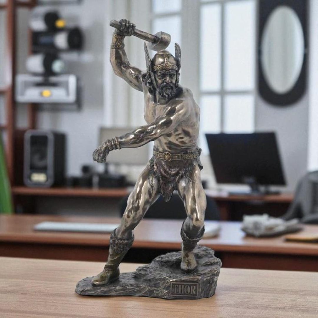 Mythology History Thor Decorative Object Collectible Art Statue Resin ...