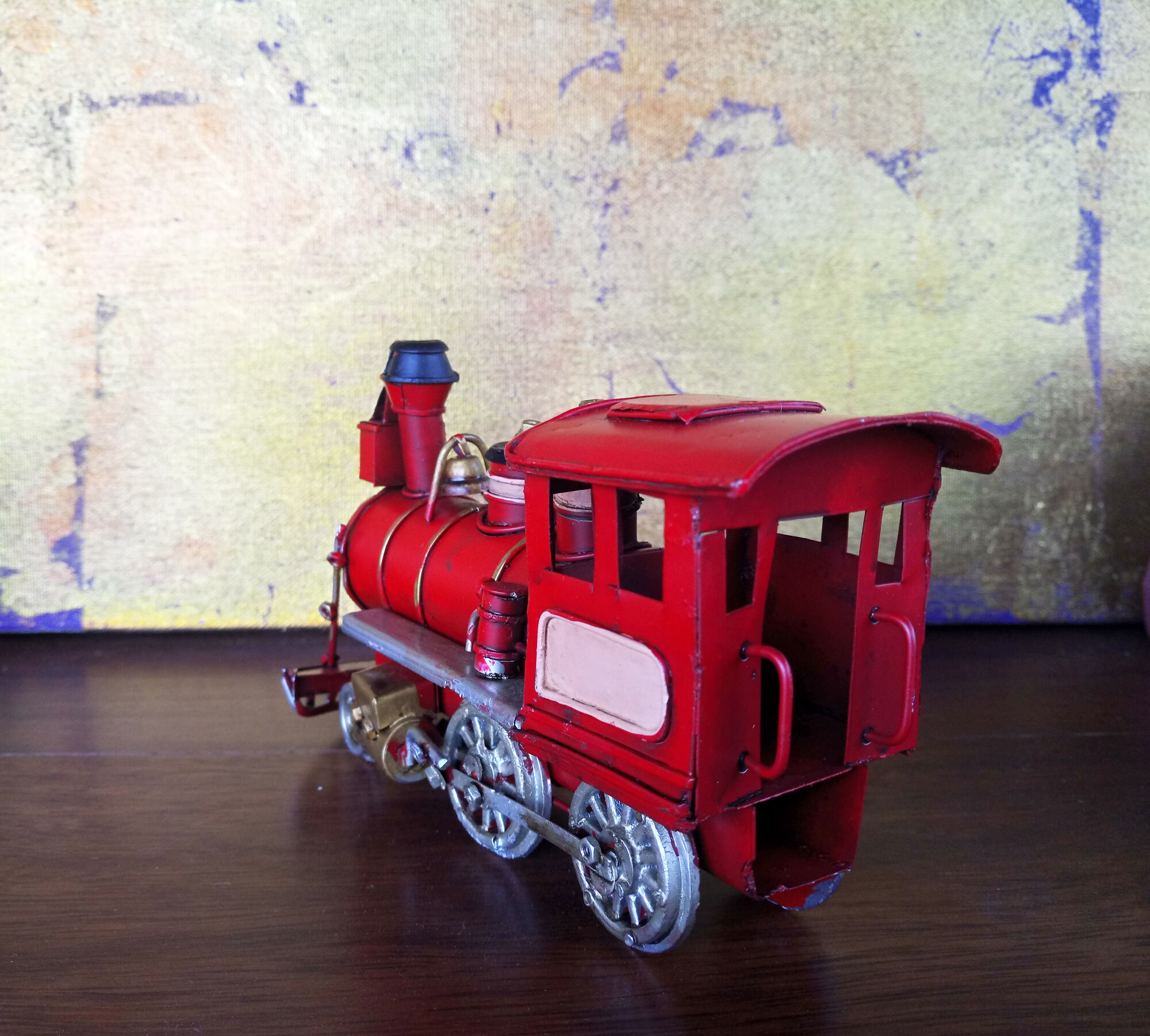 Red Metal Locomotive Model – Vintage Train Desk Decor - Etsy