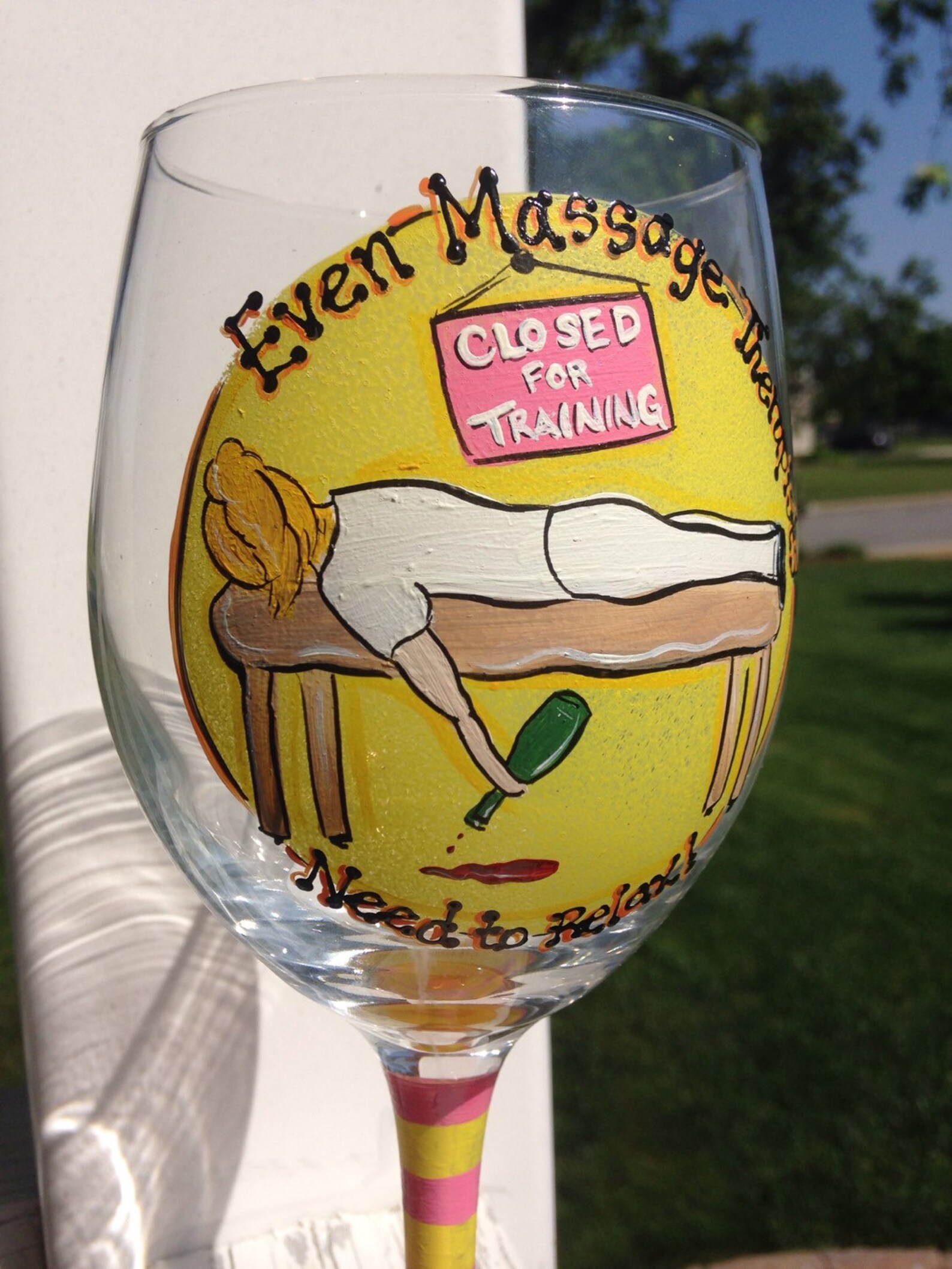 Massage Therapist Wine Glass Massage Therapist Gift - Etsy