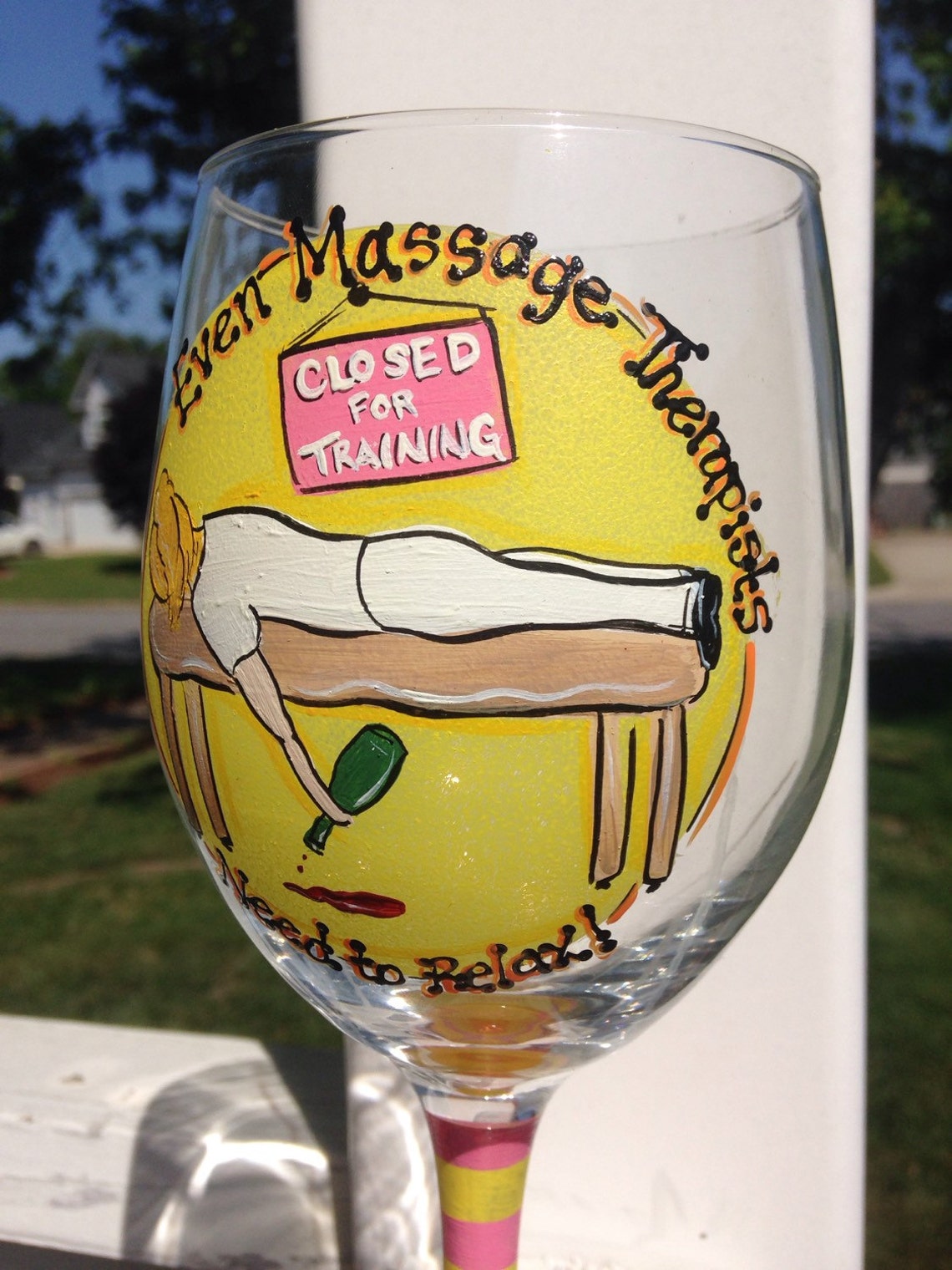 Massage Therapist Wine Glass Massage Therapist Gift - Etsy