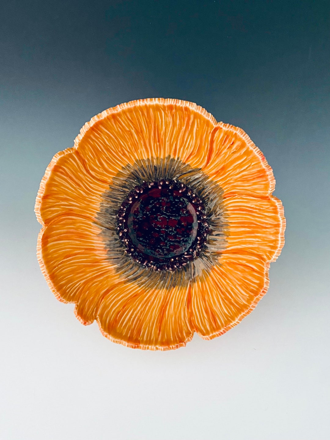 Handmade Carved Poppy Wall Flower by Northwind Pottery - Etsy