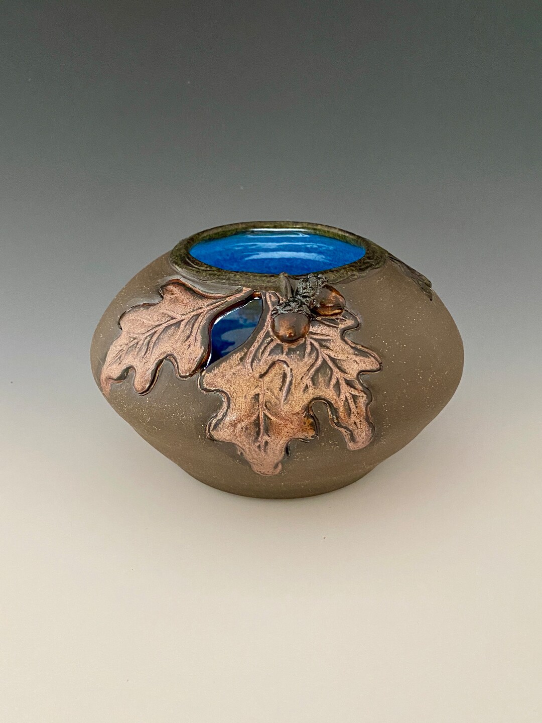 Carved and Incised Vase With Oak Leaves Wheel-thrown by Northwind ...