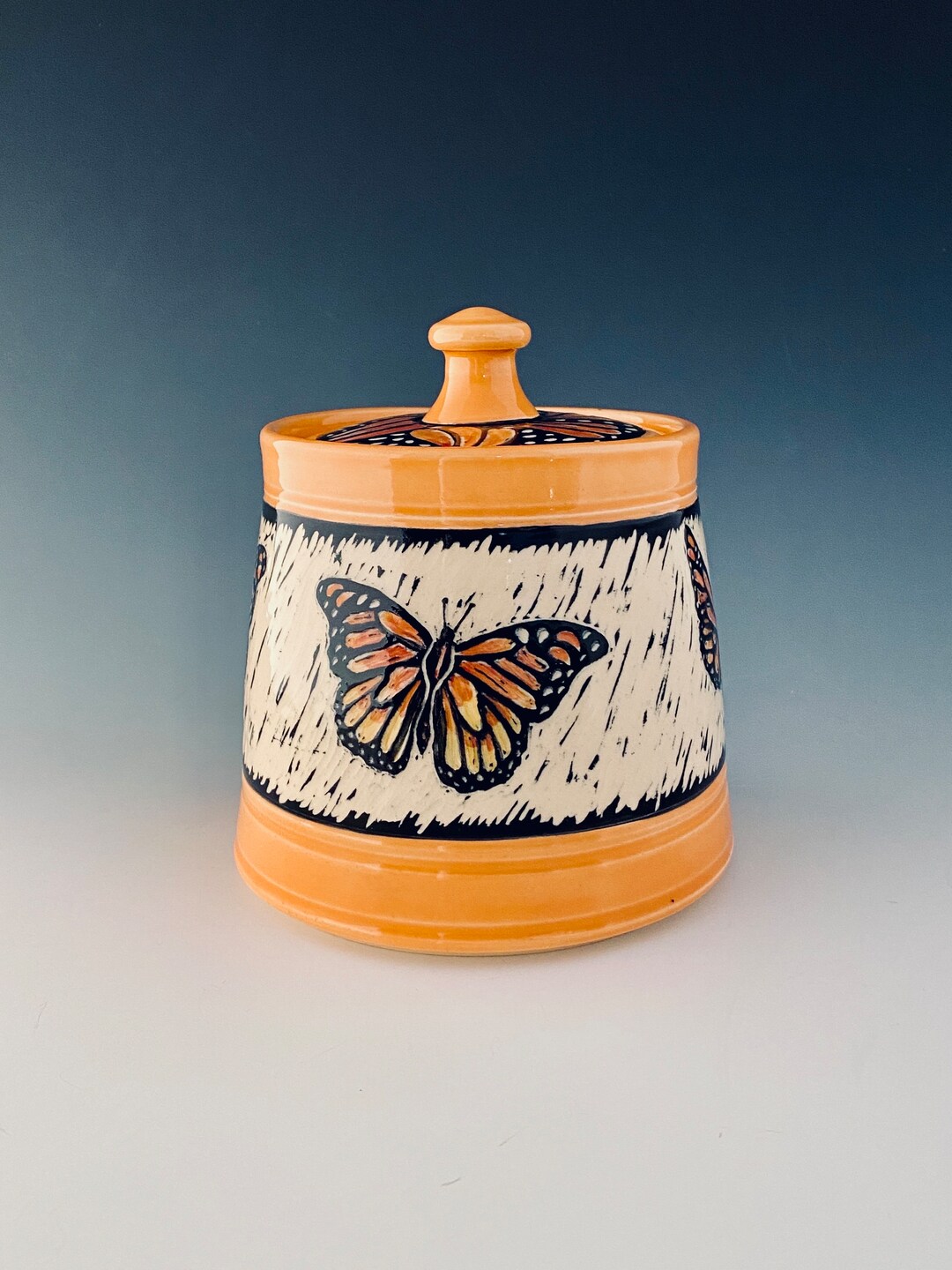 Monarch Butterfly Handmade Jar/canister Ready to Ship by Northwind ...