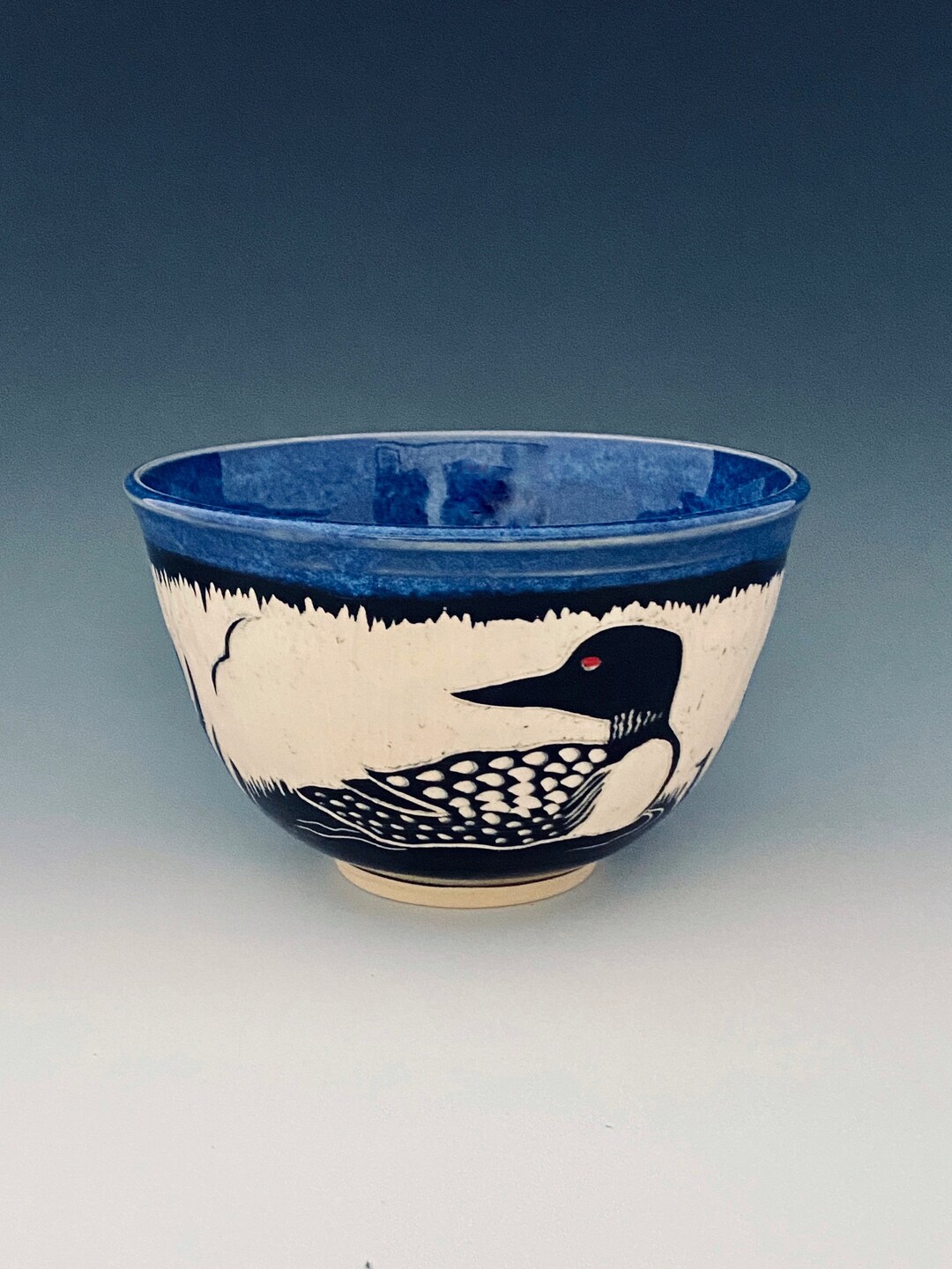 Sgraffito Loon Soup/cereal Bowl Ceramic Pottery Handmade by Northwind ...