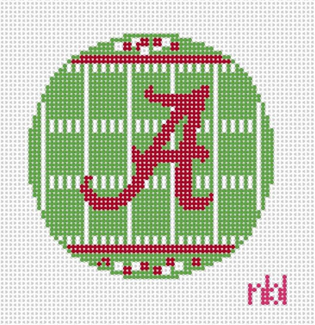 Alabama Football Field Round Canvas on 14 Mesh - Etsy