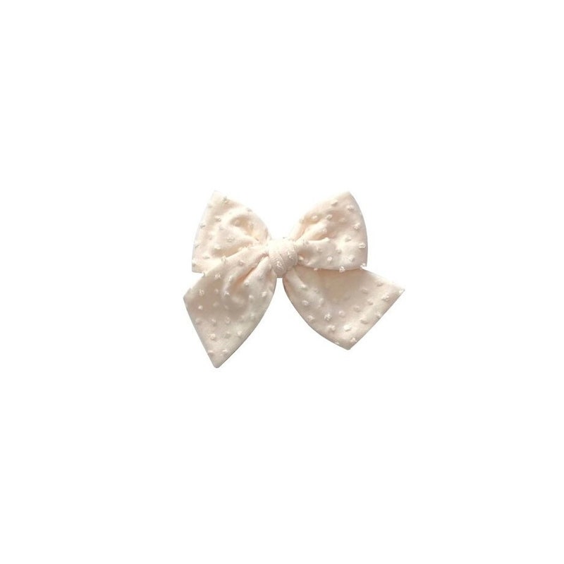 Cream Bow - Etsy