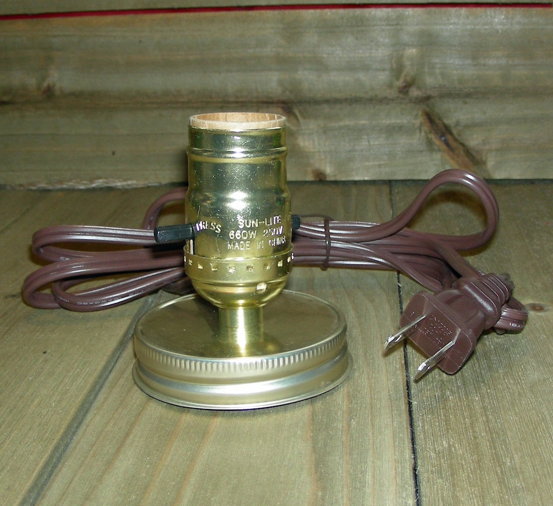 Brass Mason Jar Lamp Kit, DIY Mason Jar Lamp, Mason Jar Light, Brass ...
