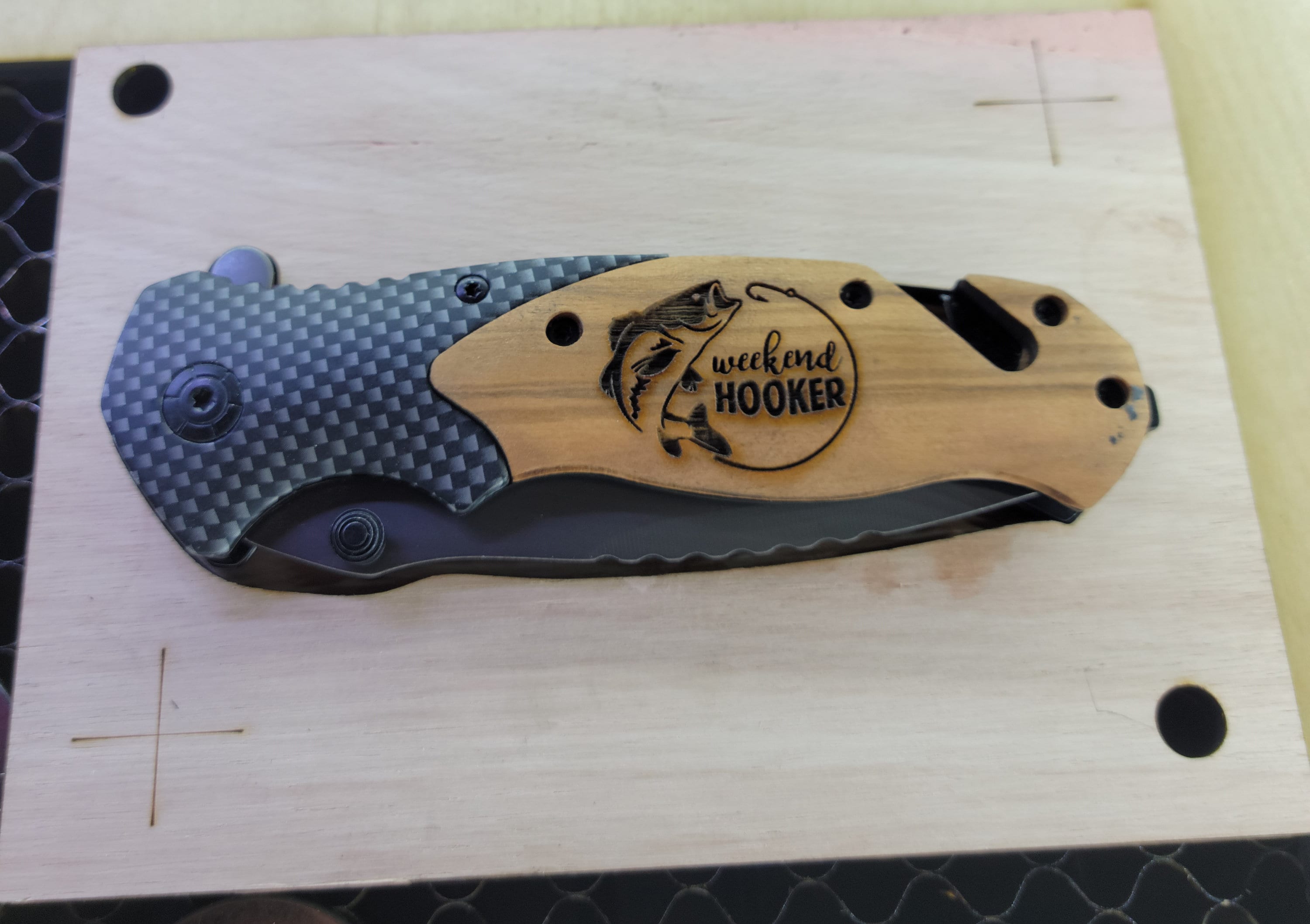 Laser Jig for Folding Knife Engraving - File Only - Template SVG - Etsy