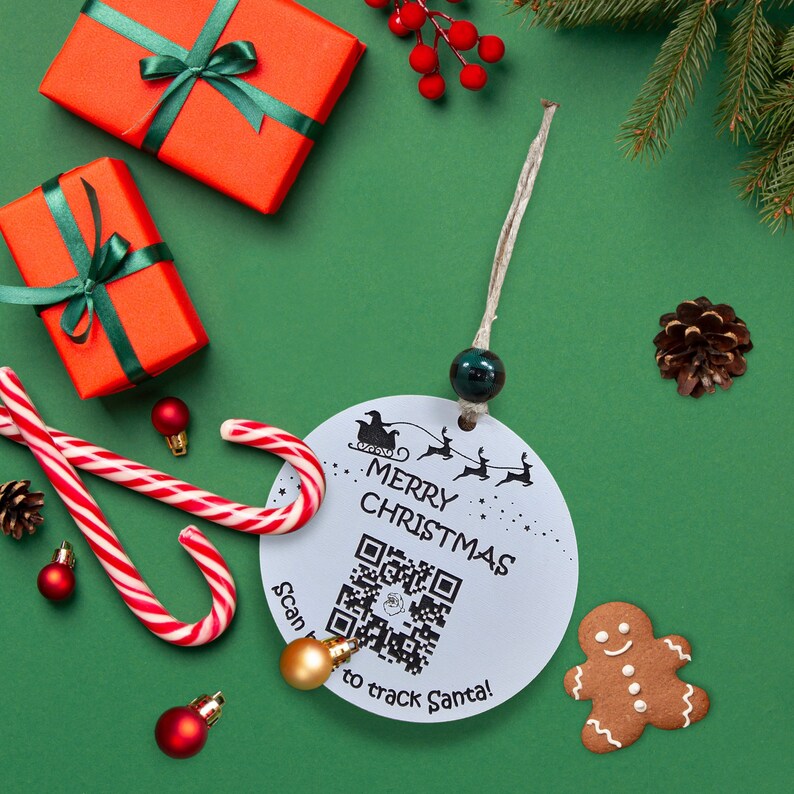 Santa Tracker Ornament Svg File Qr Code Tracker Christmas - Etsy Australia