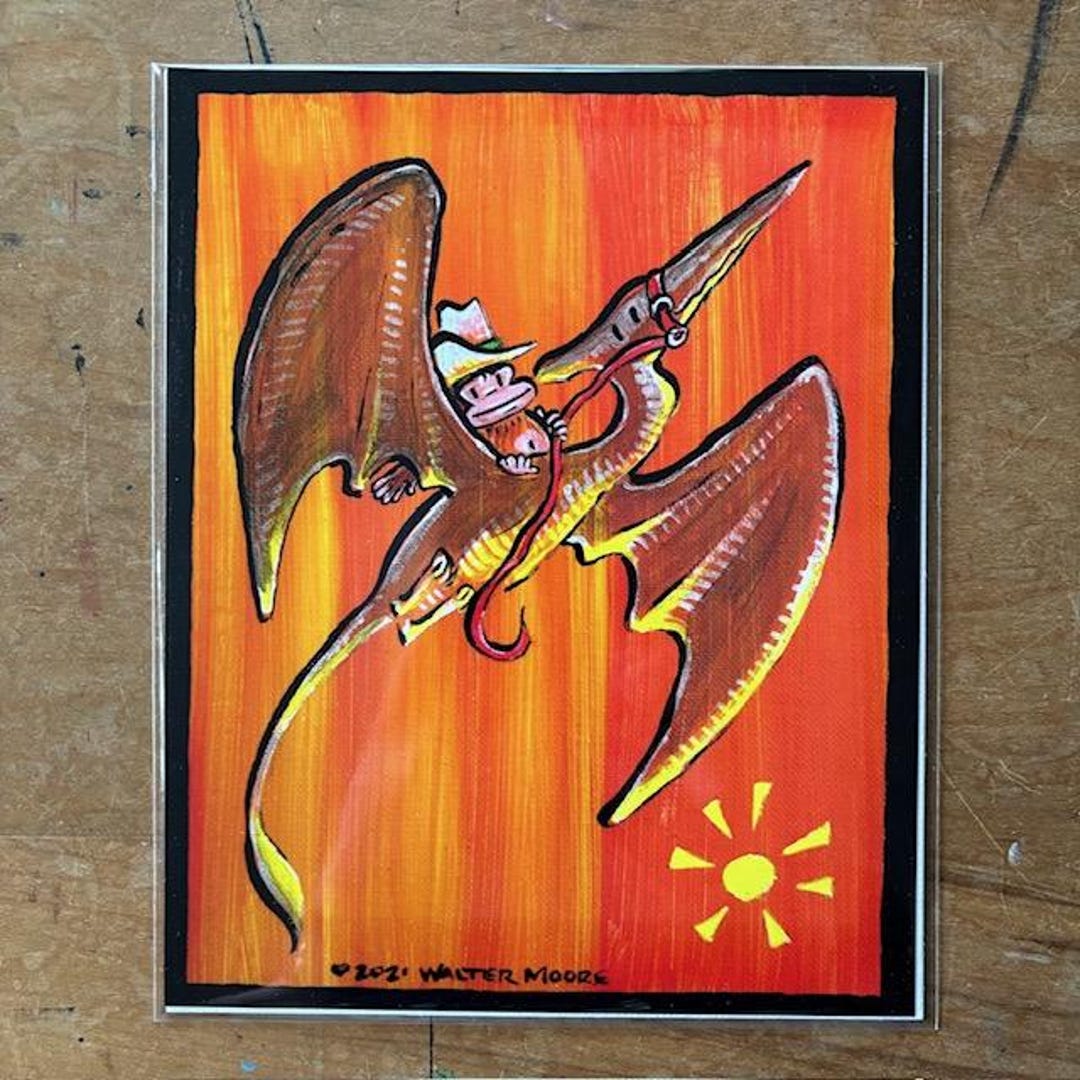 Cowboy Ape on Pterodactyl Photo Print 8 X 10 20 X 25 Cm - Etsy