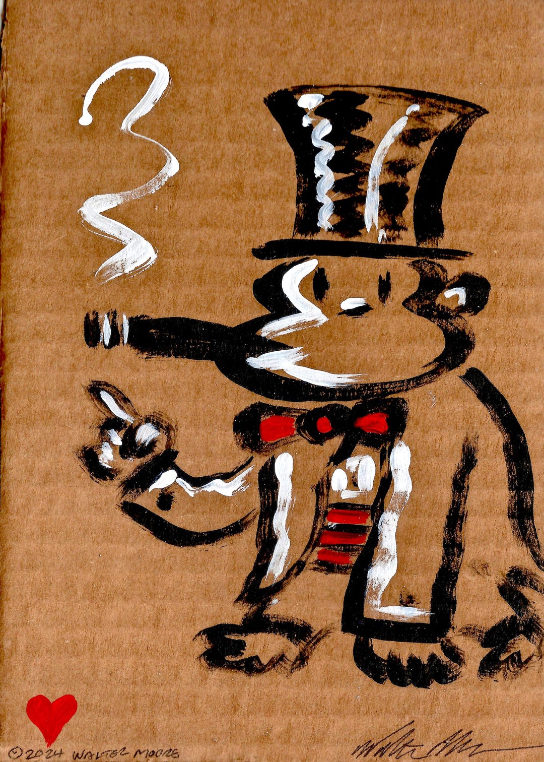 Millionaire Ape TB011 Acrylic on Recycled Cardboard 5 X 7 12.5 X 17.5 Cm - Etsy