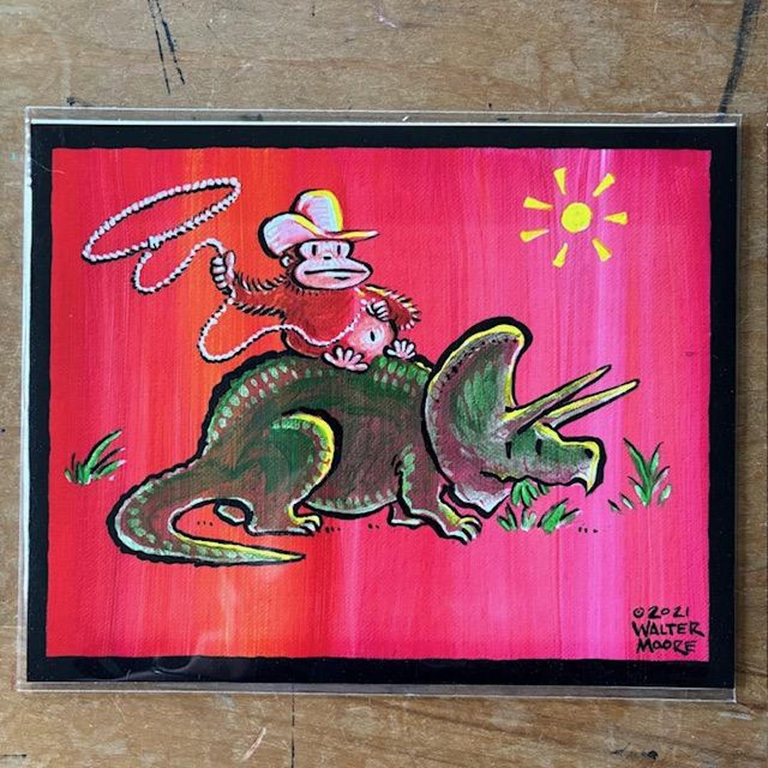 Cowboy Ape on Triceratops Photo Print 8 X 10 20 X 25 Cm - Etsy