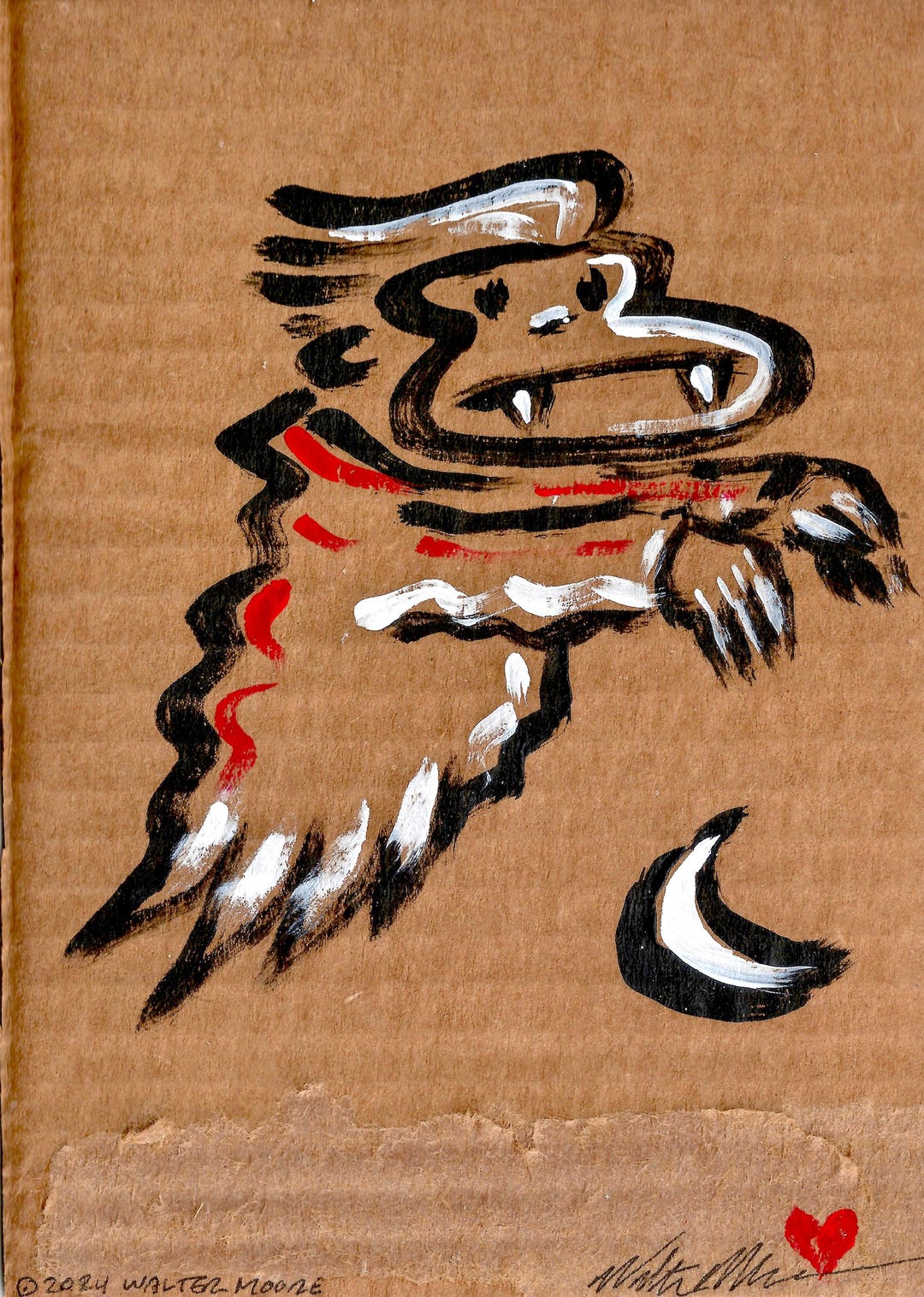 Vampire Ape TB009 Acrylic on Recycled Cardboard 5 X 7 12.5 X 17.5 Cm - Etsy