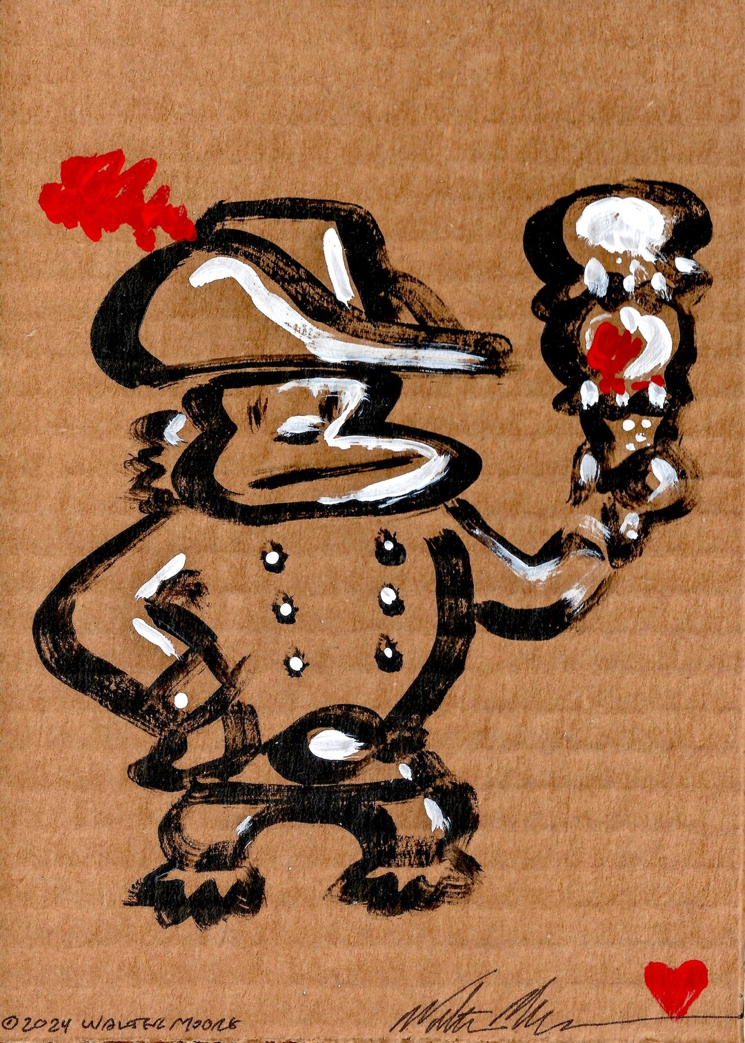 Cavalry Ape W/ Ice Cream TB014 Acrylic on Recycled Cardboard 5 X 7 12.5 ...