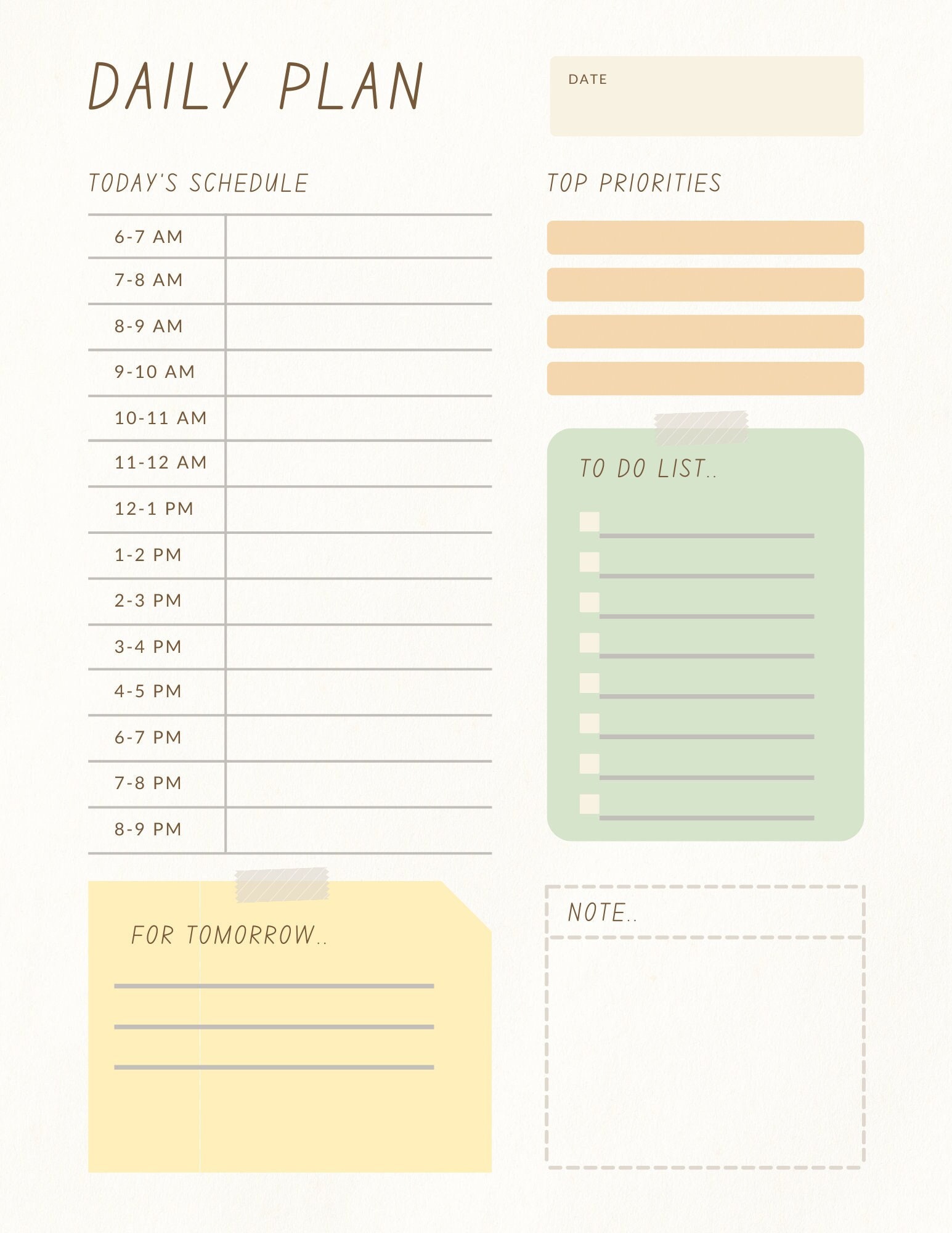 Daily Planner by Time Printable Planner - Etsy