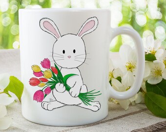 Cute Bunny Mug Rabbit Lover Mug Gift 11oz or 15oz 5 Colors - Etsy Israel