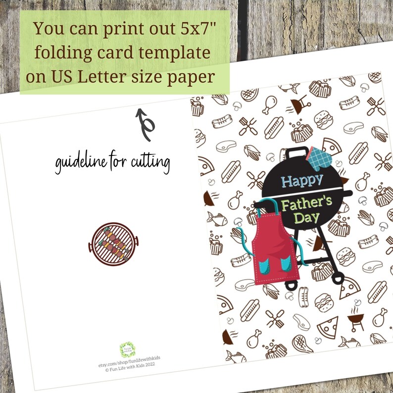 Printable Happy Father's Day Card for the Grill Lover, Food Lover, and ...