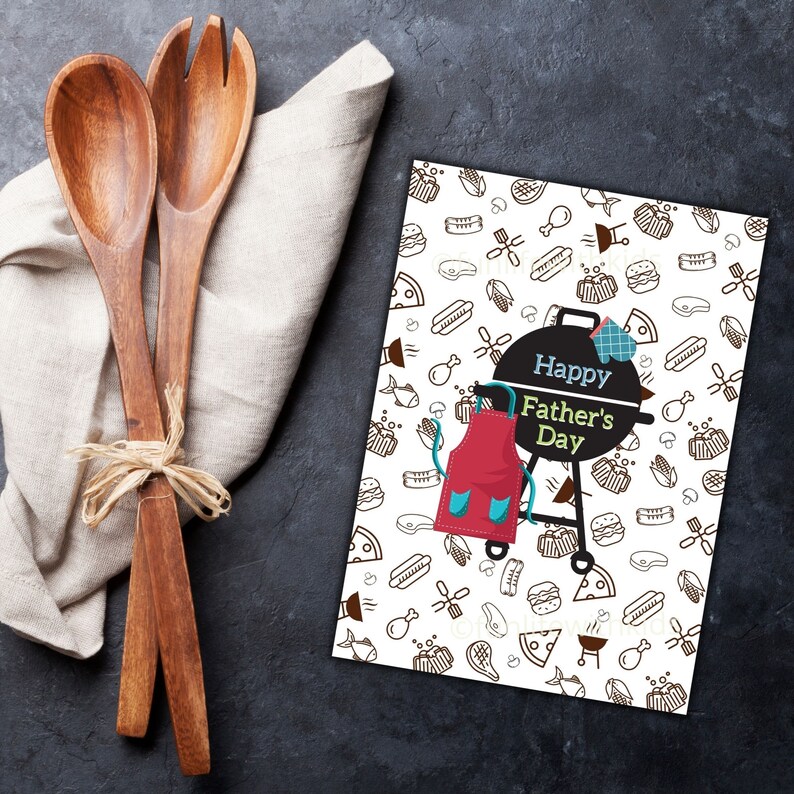 Printable Happy Father's Day Card for the Grill Lover - Etsy