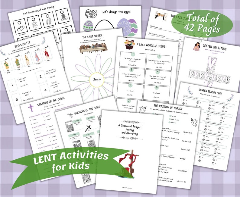 Lent Activity Bundle Printable for Kids Stations of the Cross - Etsy
