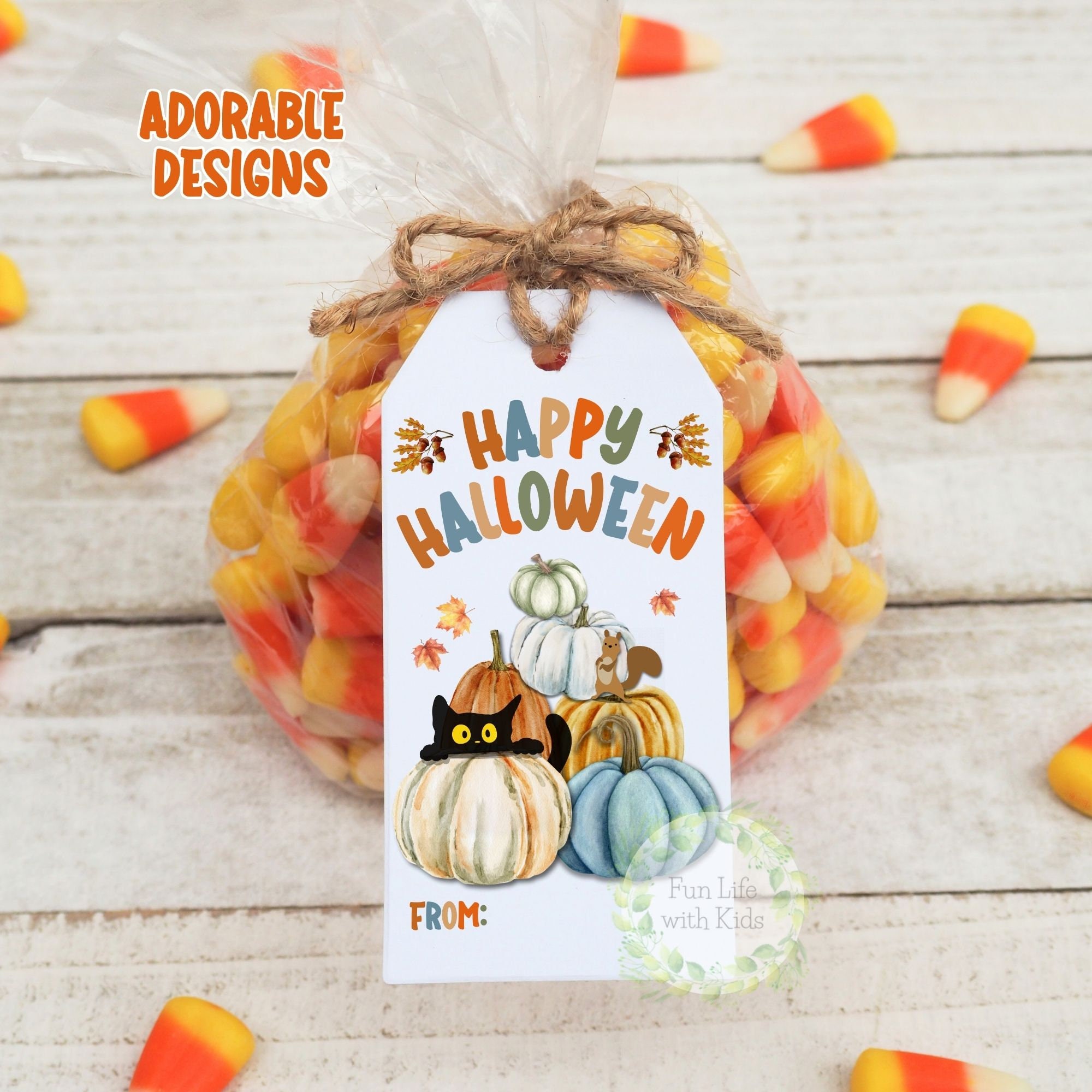 Printable Halloween Tags and Cupcake Toppers Bundle for Kids, Cute Boo ...