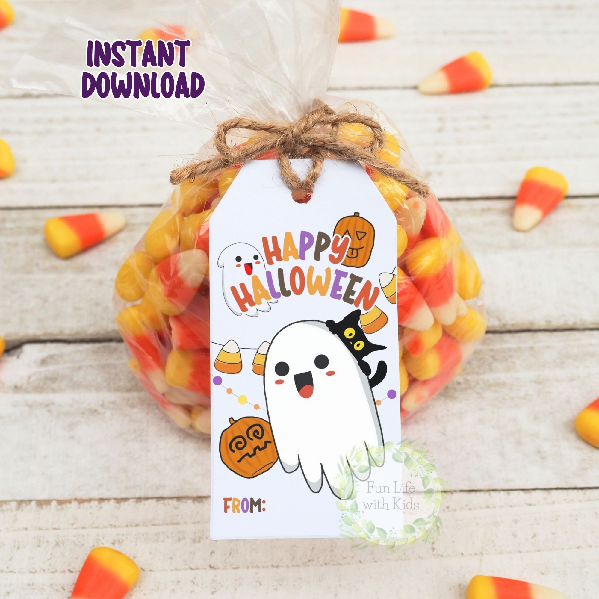 Printable Halloween Tags and Cupcake Toppers Bundle for Kids, Cute Boo ...
