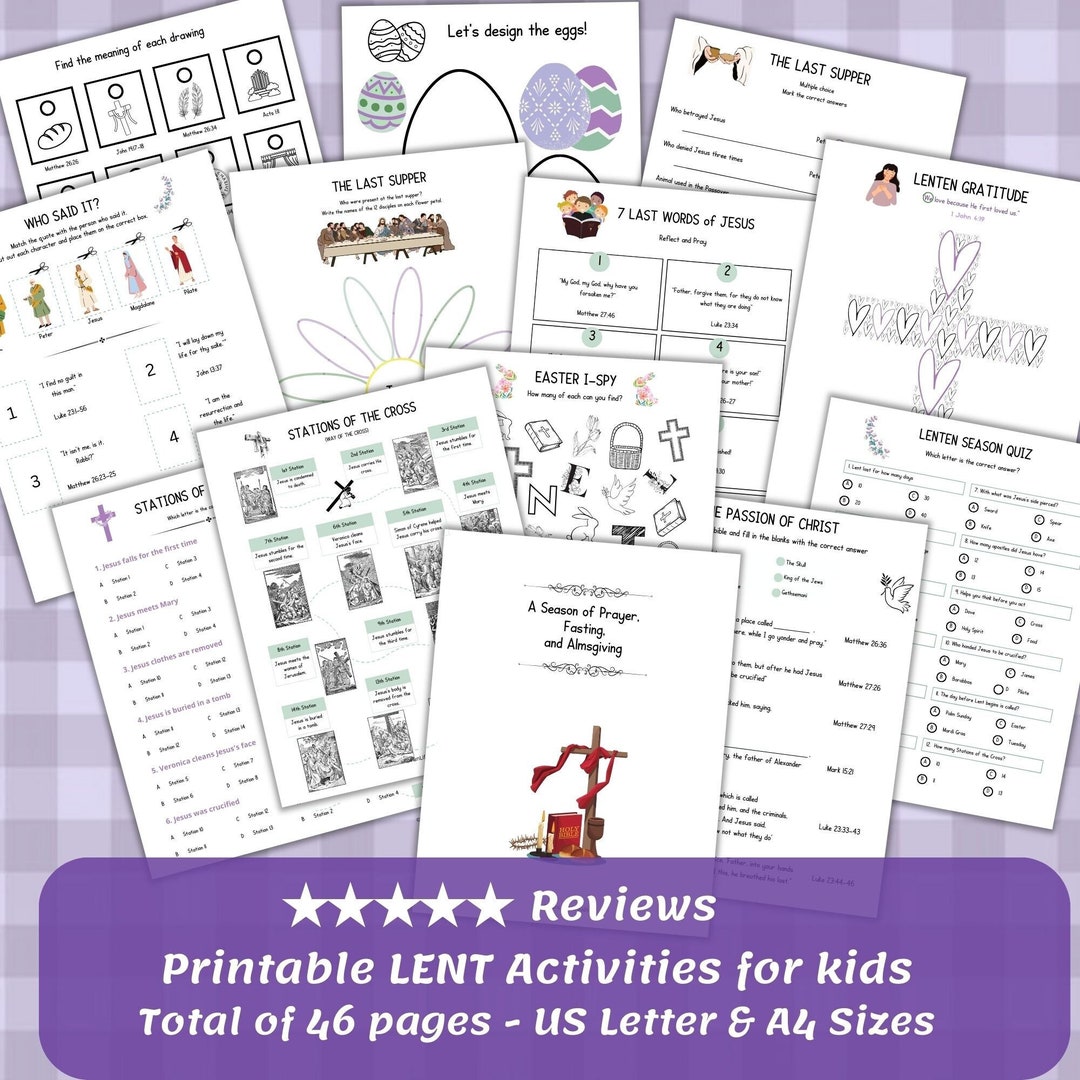 Lent Activity Bundle Printable for Kids, Stations of the Cross and ...