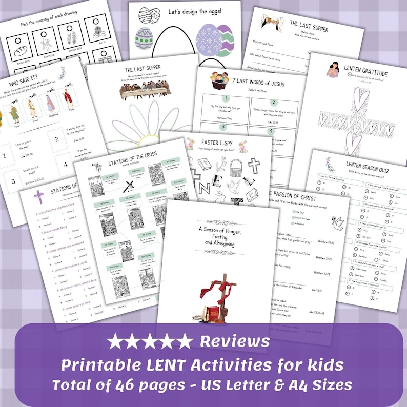 Lent Activity Bundle Printable for Kids, Stations of the Cross and ...